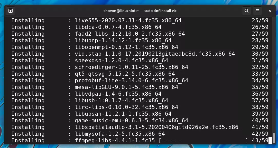 Hoe VLC Media Player op Fedora 35 te installeren 4613_13