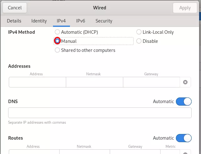 Kepiye cara ngatur alamat IP statis ing Fedora? 4617_14