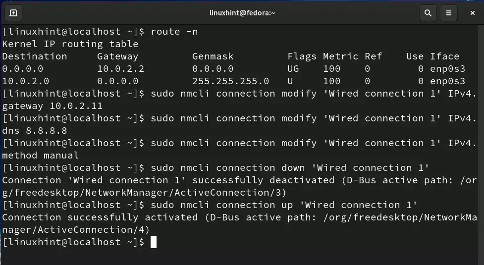 Kepiye cara ngatur alamat IP statis ing Fedora? 4617_8