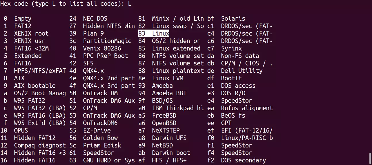 Përdorni ndarjen e formatit fdisk 462_13