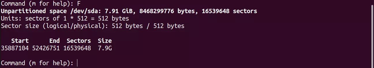 fdisk ફોર્મેટ પાર્ટીશનનો ઉપયોગ કરો 462_8