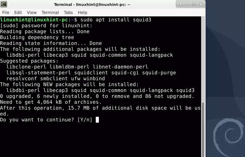 Installer og konfigurer Squid Proxy Server på Debian 10 (Buster) 4641_1