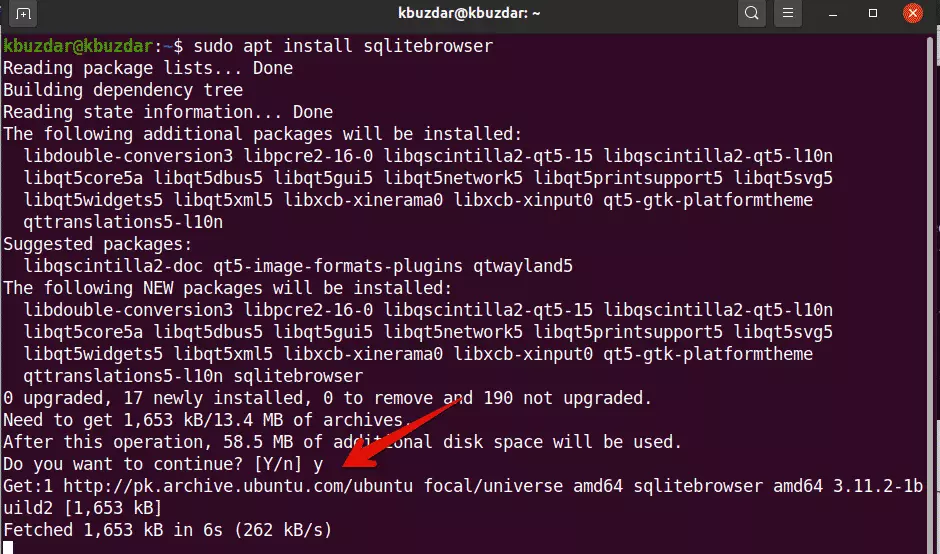 Suiteáil brabhsálaí SQLite i Ubuntu 20.04 4782_5