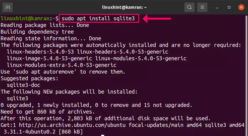 Πώς να εγκαταστήσετε το SQLite 3 στο Ubuntu 20.04 και στο Linux Mint 20 4787_3