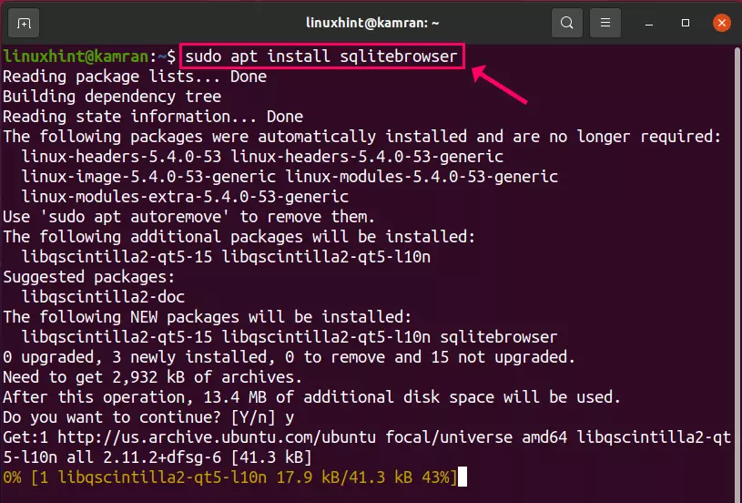 Giunsa ang pag-install sa SQLite 3 sa Ubuntu 20.04 ug Linux Mint 20 4787_6