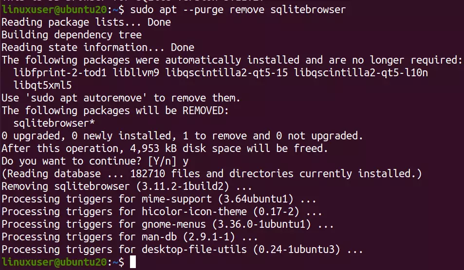 Giunsa ang Pag-install sa SQLite Browser sa Ubuntu 20.04 4788_12