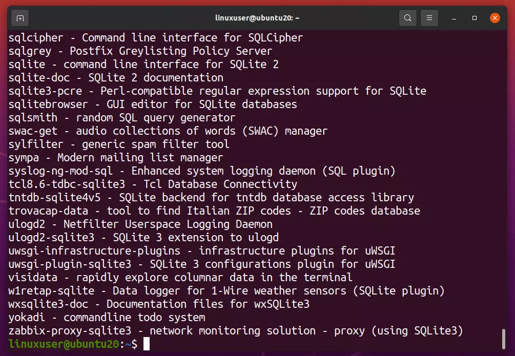 Ubuntu 20.04 دە SQLite توركۆرگۈنى قانداق ئورنىتىش كېرەك 4788_2