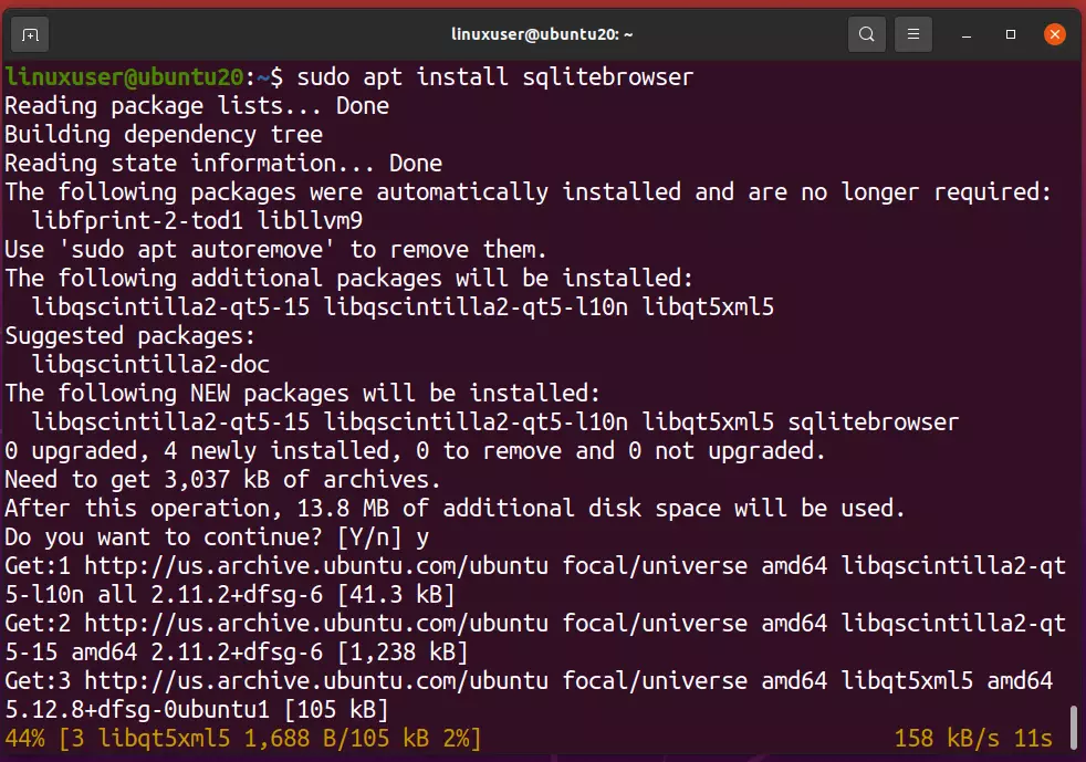 របៀបដំឡើងកម្មវិធីរុករក SQLite នៅក្នុងអ៊ូប៊ុនទូ 20.04 4788_8