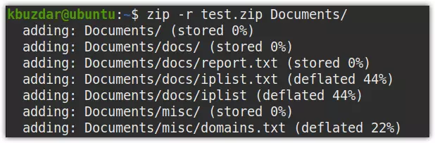 ពាក្យបញ្ជា Zip និង Unzip នៅក្នុង Linux 479_10