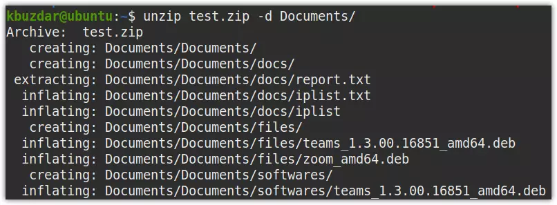 ពាក្យបញ្ជា Zip និង Unzip នៅក្នុង Linux 479_26