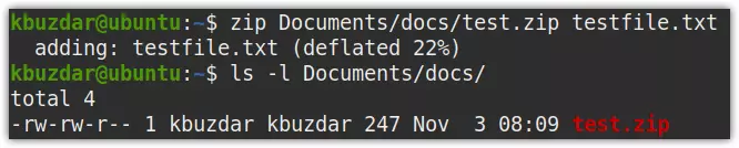 Linux һәм Zip һәм Unzip командалары 479_5