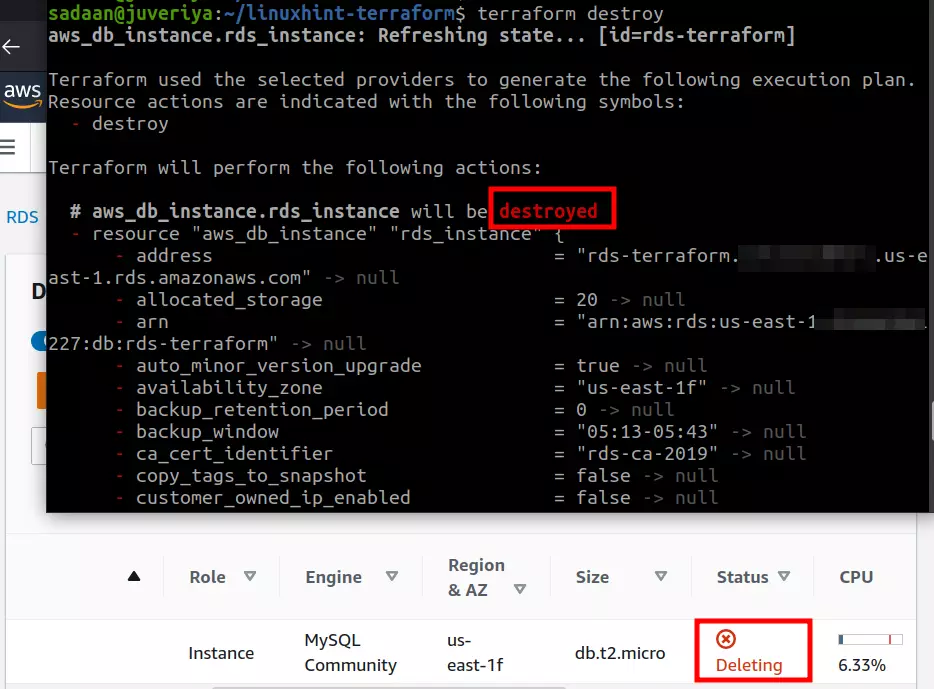 ວິທີການສ້າງ AWS RDS db Instance ໂດຍໃຊ້ Terraform 484_9