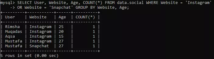 MySQL 計數匹配記錄與 COUNT 4879_13