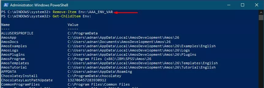 በPowershell ውስጥ የአካባቢ ተለዋዋጮችን ያግኙ 4893_7