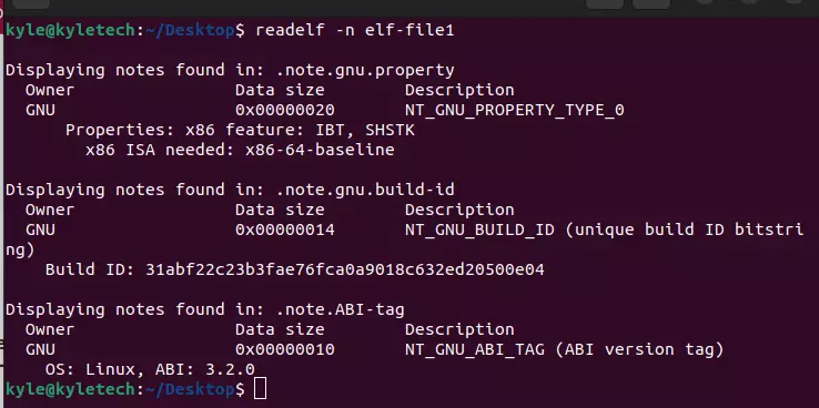 Κατανόηση της εντολής Readelf Linux 48_9