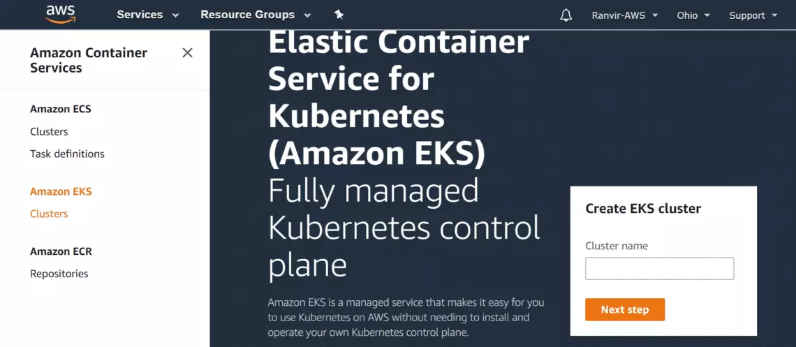 Criando um cluster Kubernetes usando o serviço EKS da Amazon 4940_2