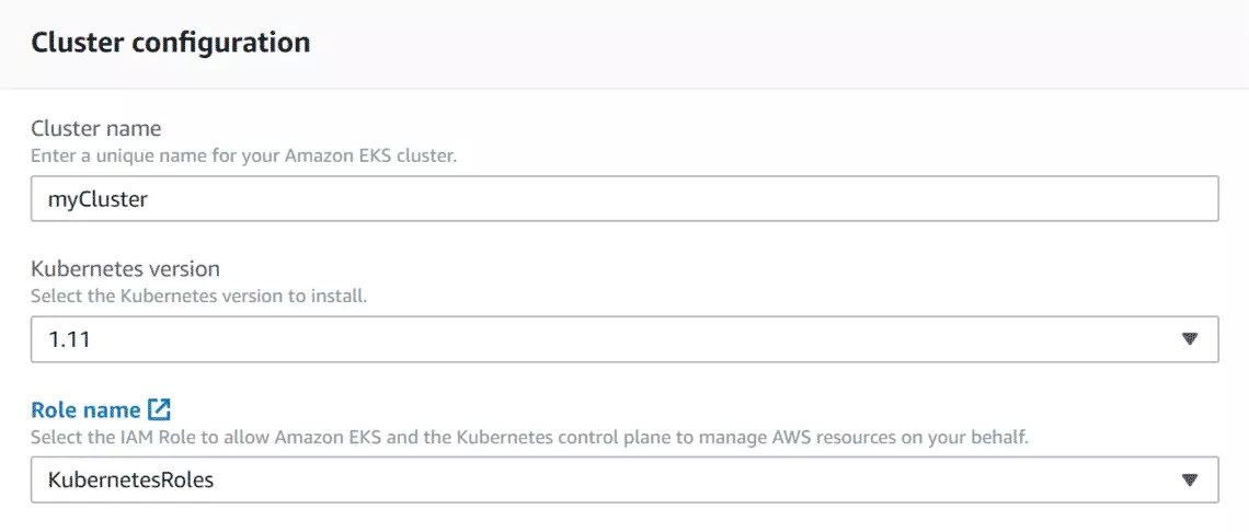 Criando um cluster Kubernetes usando o serviço EKS da Amazon 4940_9
