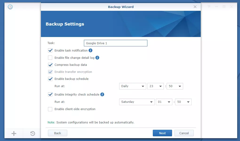 كيفية النسخ الاحتياطي Synology إلى السحابة 4975_34