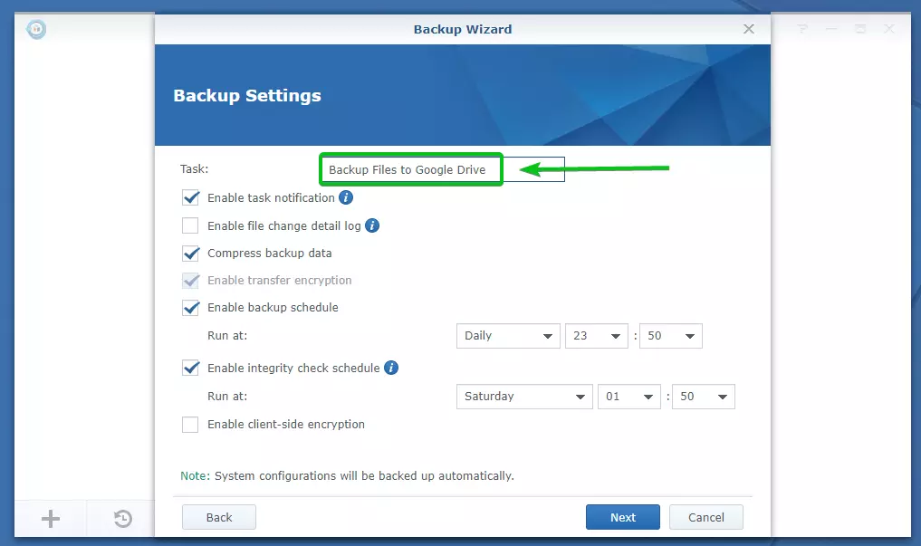 كيفية النسخ الاحتياطي Synology إلى السحابة 4975_35