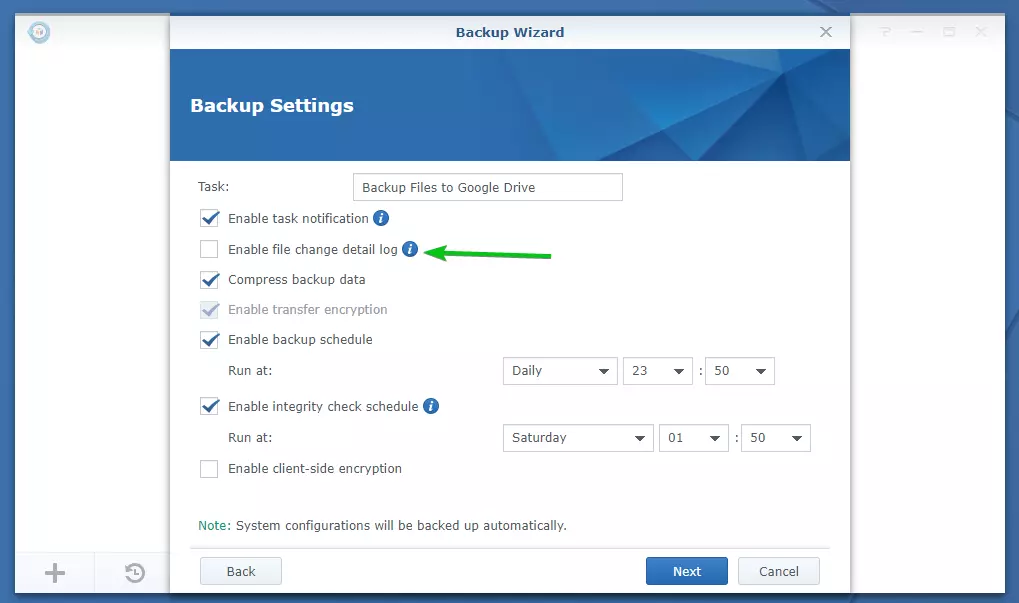 كيفية النسخ الاحتياطي Synology إلى السحابة 4975_37