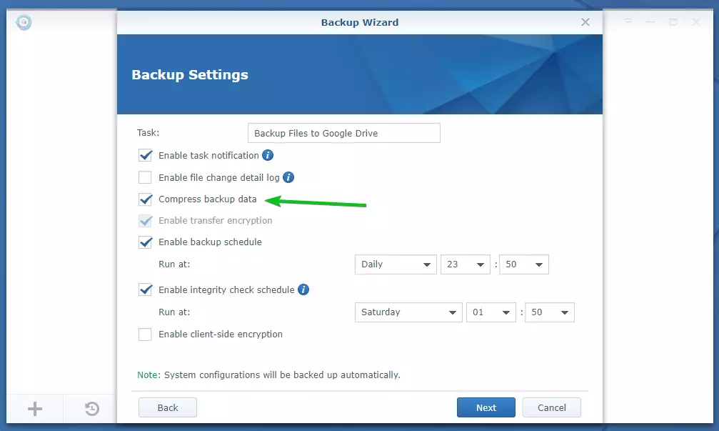 كيفية النسخ الاحتياطي Synology إلى السحابة 4975_38