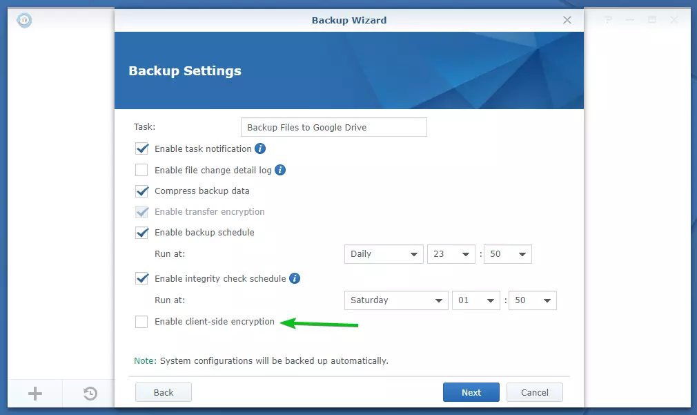 كيفية النسخ الاحتياطي Synology إلى السحابة 4975_41