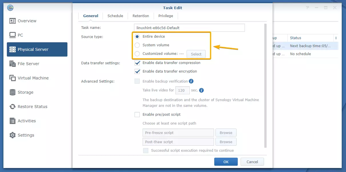 Kā izmantot Synology sava Linux datora dublēšanai 4976_100