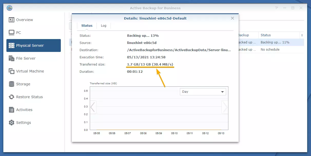 Kako koristiti Synology za sigurnosno kopiranje vašeg Linux računala 4976_110