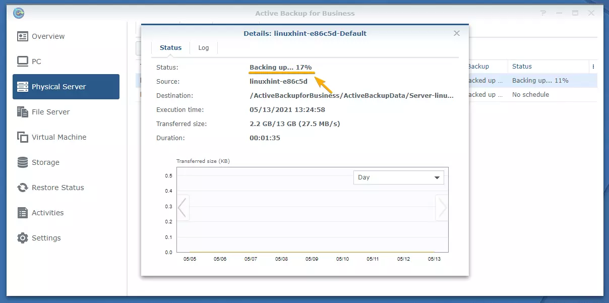 Kako koristiti Synology za sigurnosno kopiranje vašeg Linux računala 4976_111