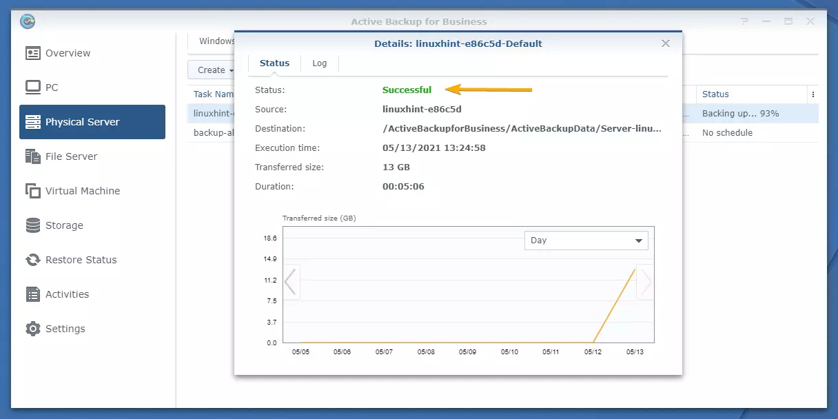 Jinsi ya Kutumia Synology Kuhifadhi nakala ya Kompyuta yako ya Linux 4976_115