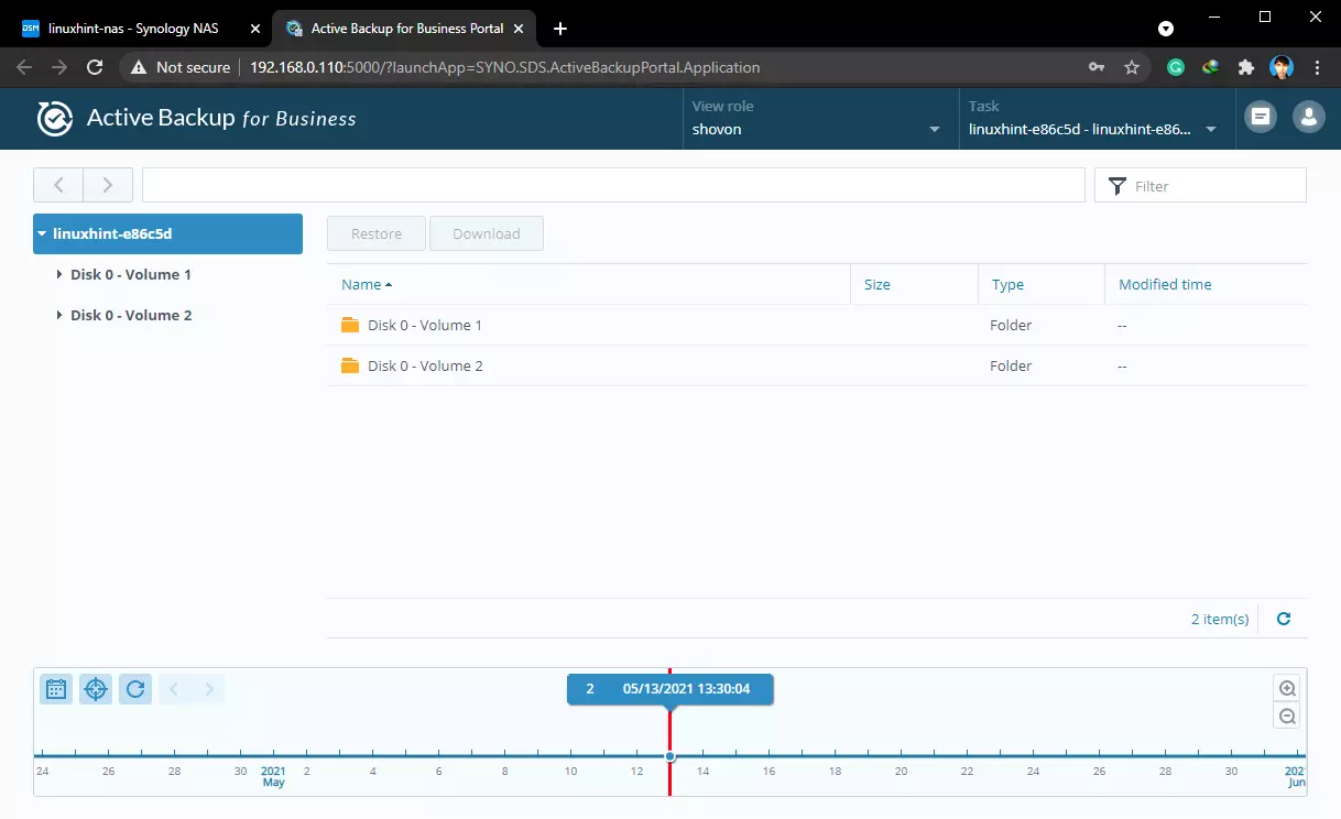 Kā izmantot Synology sava Linux datora dublēšanai 4976_120