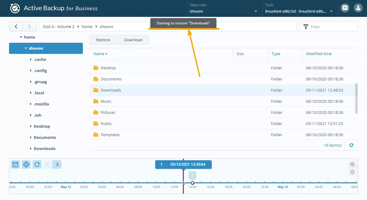 Kā izmantot Synology sava Linux datora dublēšanai 4976_132