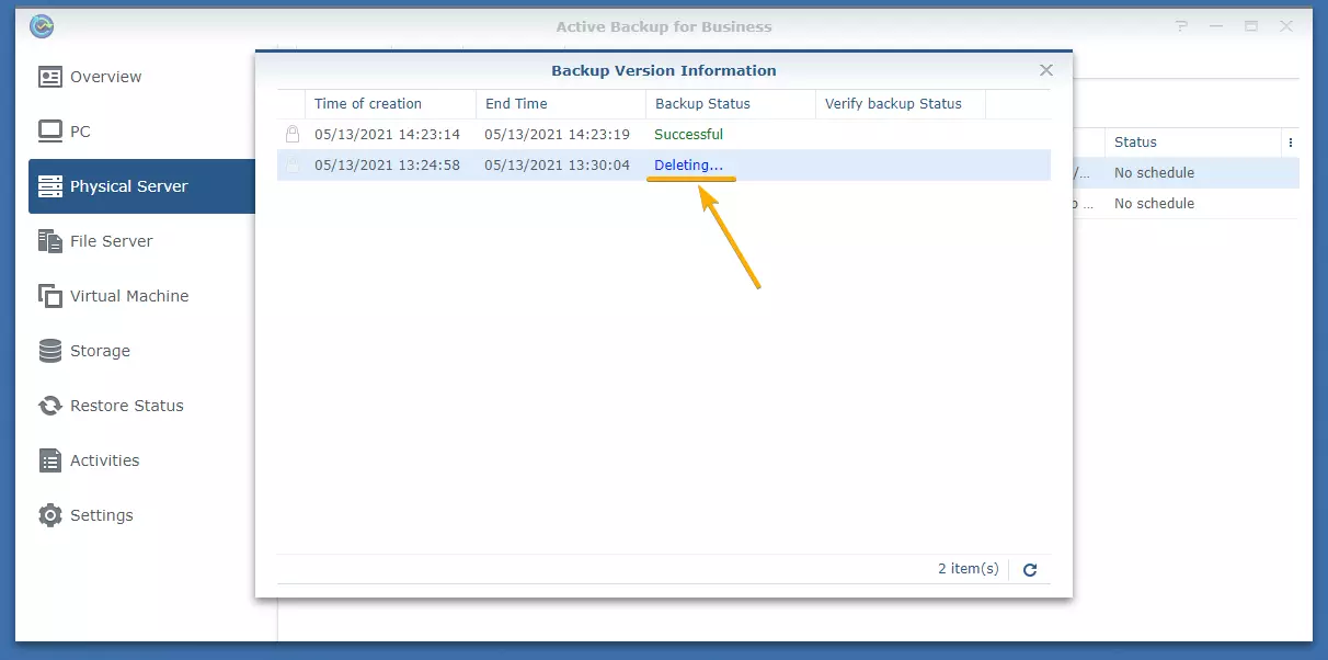 Linux компьютерінің сақтық көшірмесін жасау үшін Synology қалай пайдалануға болады 4976_139