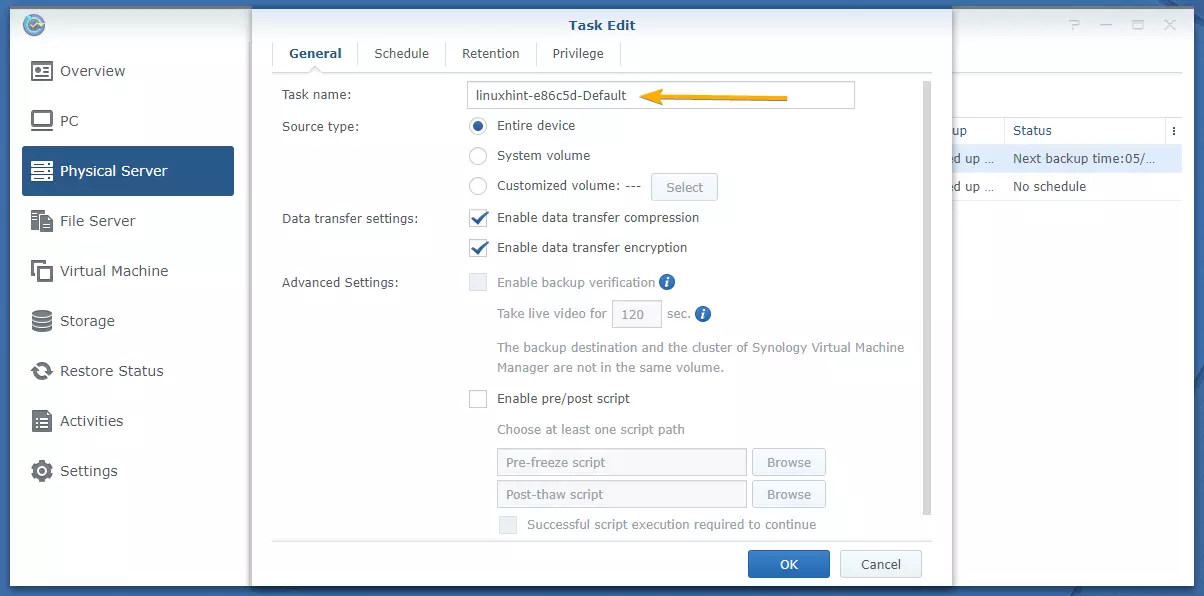 Jinsi ya Kutumia Synology Kuhifadhi nakala ya Kompyuta yako ya Linux 4976_99