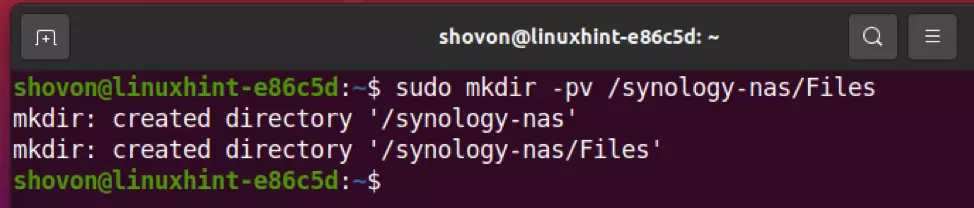 NFS를 사용하여 저장소 공간으로 Linux에 Synology를 탑재하는 방법은 무엇입니까? 4980_36