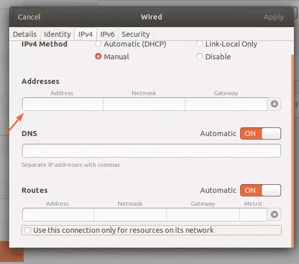 Iestatiet statisko IP Ubuntu 18.04 LTS darbvirsmas un servera operētājsistēmā 4989_4