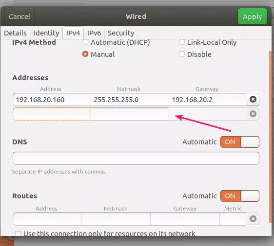 Nastavte statickú IP v operačnom systéme Ubuntu 18.04 LTS Desktop a Server 4989_6