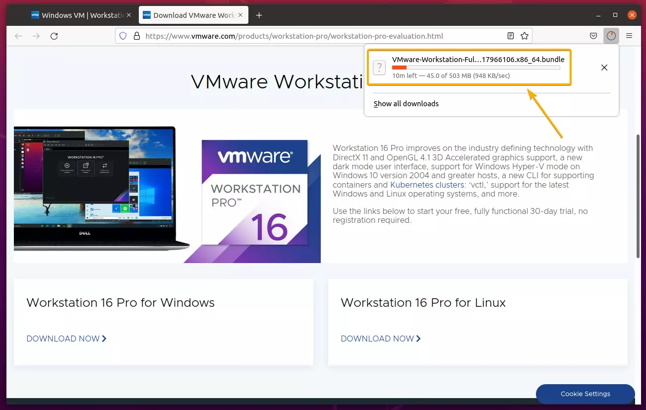 Kif Tinstalla VMware Workstation Pro 16 fuq Linux 4999_20