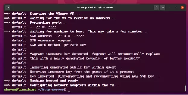 ഉബുണ്ടു 20.04 LTS-ൽ VMware വർക്ക്സ്റ്റേഷൻ പ്രോ 16 ഉപയോഗിച്ച് വാഗ്രന്റ് എങ്ങനെ ഉപയോഗിക്കാം 5003_35