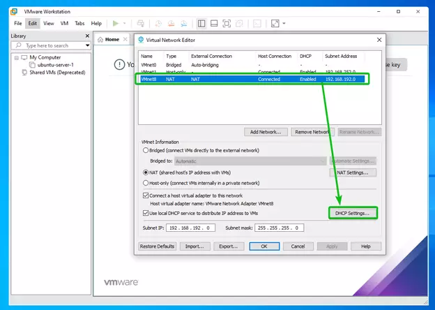 Yuav Ua Li Cas Configure DHCP Server ntawm VMware Workstation Pro 16 5004_27