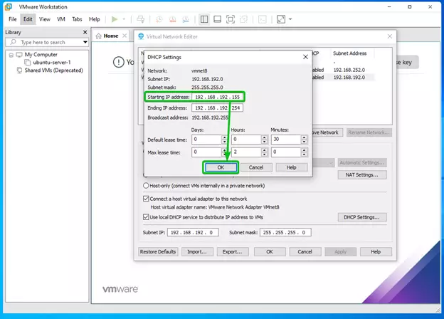 Yuav Ua Li Cas Configure DHCP Server ntawm VMware Workstation Pro 16 5004_29