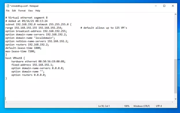 Yuav Ua Li Cas Configure DHCP Server ntawm VMware Workstation Pro 16 5004_49