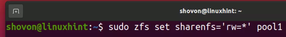 Hogyan oszthat meg ZFS fájlrendszereket NFS-sel 5015_11