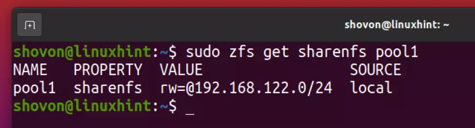 Hogyan oszthat meg ZFS fájlrendszereket NFS-sel 5015_14