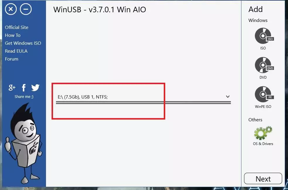 Hogyan készítsünk indítható Windows USB Stick-et a WinUSB használatával 501_2