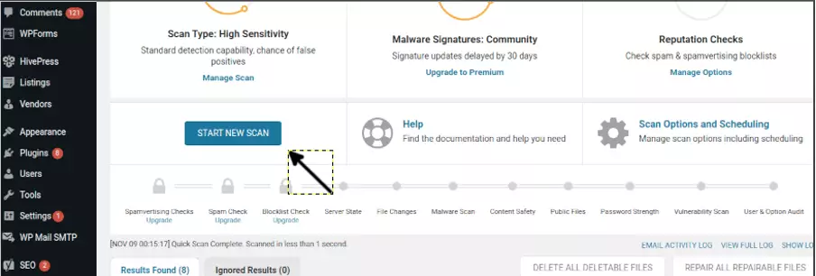 Como fazer a remoção de malware do WordPress 5039_25