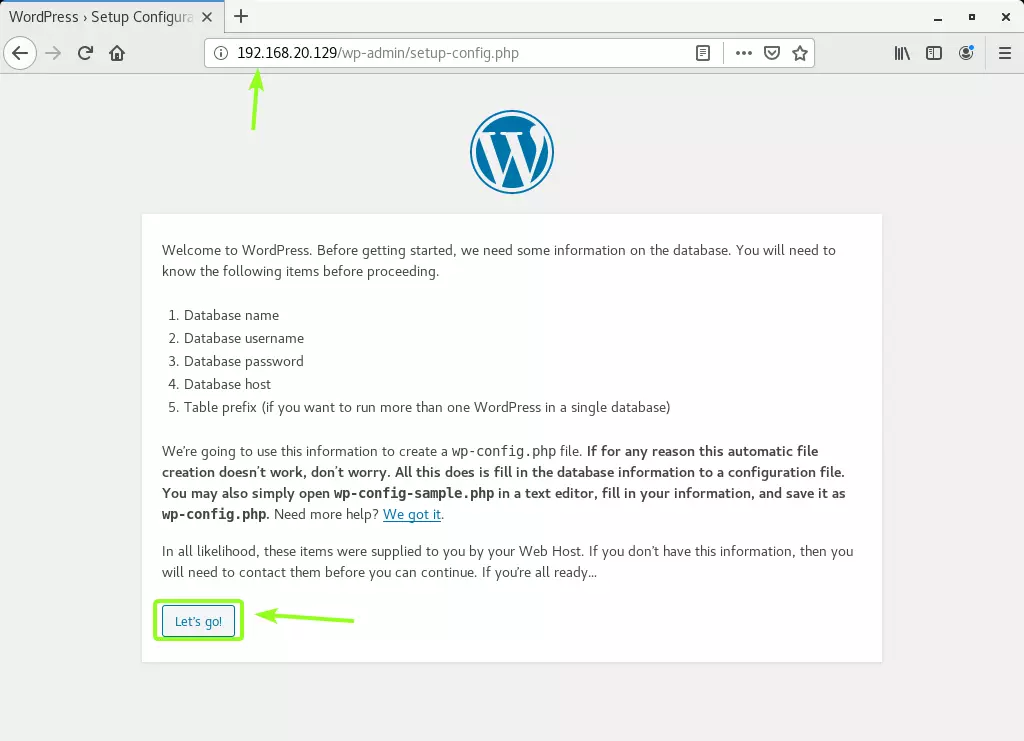 Mokhoa oa ho kenya WordPress ho CentOS 8 5046_41