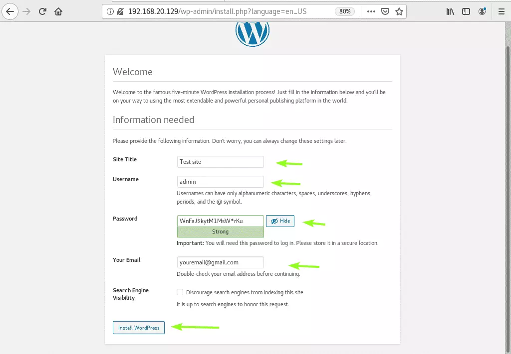 Hoe om WordPress op CentOS 8 te installeer 5046_44