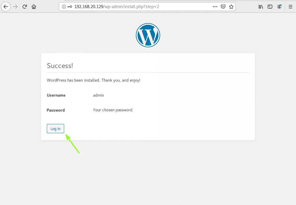 Faʻafefea ona faʻapipiʻi le WordPress ile CentOS 8 5046_45