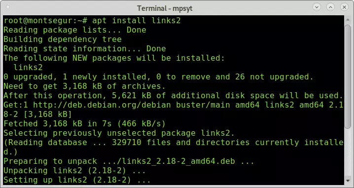 Прелистување на интернет од терминалот Linux 5052_10